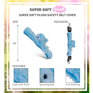 Puzzled Dolphin Super-Soft Plush Seat Belt Cover
