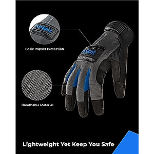 toolant Work Gloves Men - Thor Series - Mechanic Gloves Touch Screen, Utility Grip Working Gloves for Multi-Purpose Use, X-Large