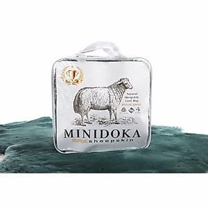 Minidoka Sheepskin Medical Underlay, Large Size, Green High Temp, Natural Shape, 41 inches, Super Plush and Silky Soft Merino Lambskin, by Desert Breeze Distributing