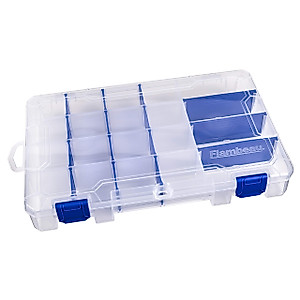 Flambeau Outdoors 4004 Fishing Tackle Box - Includes 15 Dividers, 20 Compartments, Clear Tackle Box Fishing Lure Organizer, Tuff Tainer Tackle Box with Zerust Anti-Rust Dividers