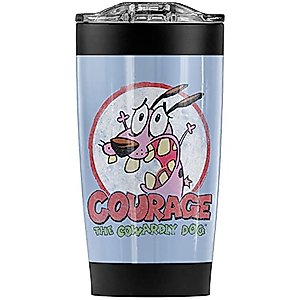 Courage the Cowardly Dog Vintage Courage Stainless Steel Tumbler 20 oz Coffee Travel Mug/Cup, Vacuum Insulated & Double Wall with Leakproof Sliding Lid | Great for Hot Drinks and Cold Beverages