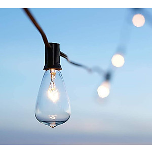 Edison Replacement Light Bulbs 10Pack 7W E12 Screw Base ST38 Replacement Clear Glass Light Bulbs for Indoor/Outdoor Patio ST38 String Lights Warm White Yard Christmas Lights Bulbs Christmas Decor