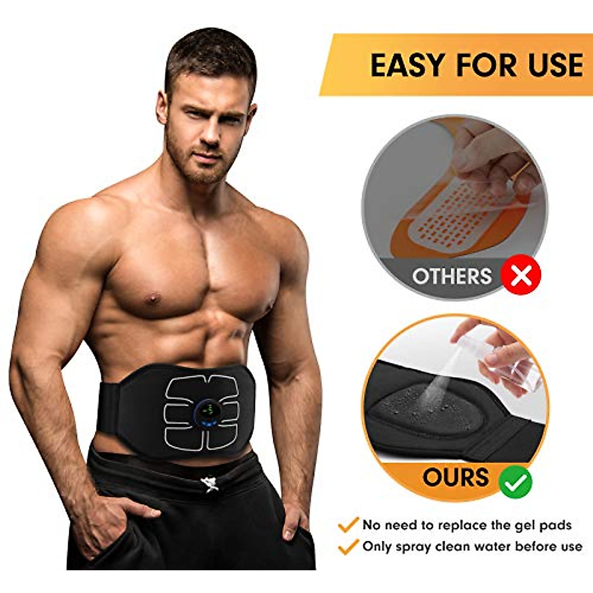 MarCoolTrip MZ ABS Stimulator,Ab Machine,Abdominal Toning Belt Workout Portable Ab Stimulator Home Office Fitness Workout Equipment for Abdomen