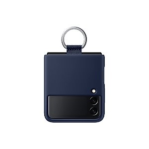 Samsung Galaxy Z Flip 3 Phone Case, Silicone Protective Cover with Ring, Heavy Duty, Shockproof Smartphone Protector, US Version, Navy,EF-PF711TNEGUS