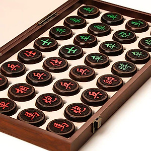 2 Players Strategy Board Games Chinese Xiangqi Chess Set Travel Games with Folding Chess Board Puzzle Games (Color : A, Size : 6cm/2.4")