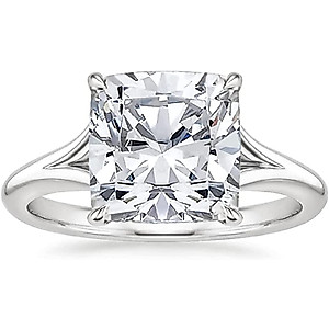 Moissanite World Princess Cut 3 Carat Moissanite Engagement Ring Set, Wedding Ringe's Day Jewelry Gift (9) Set, Eternity Sterling Silver Ring Set, Christmas/Birthday/Valentin