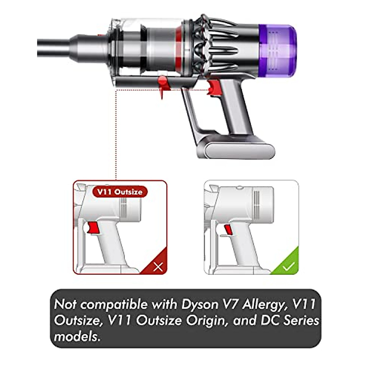 ICONOCO Trigger Lock for Dyson V6, V7, V8, V10, V11 and Compatible with V15, Free Your Gripping Fingers, Power Button On/Off Control for dyson