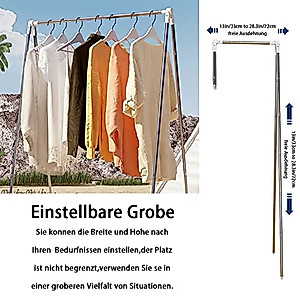 LINNNZI Portable Garment Rack, Stainless Steel Foldable Clothes Rack for Travel, Camping, Hotel Room, Laundry, Dance, Indoor, Outdoor