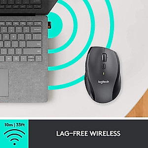 Logitech MK570 Wireless Wave Keyboard and Mouse Combo, Contoured Cushioned Palm Rest, Advanced Wireless Connection, Hyperfast Scrolling Mouse, Black (Renewed)