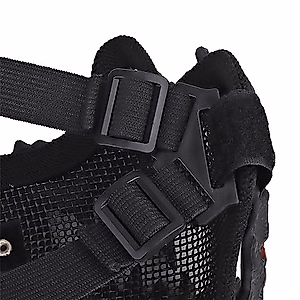 Anyoupin Airsoft Half Face Skull Mask Tactical Fangs Face Protective Mesh Mask for Halloween Paintball CS Games