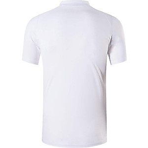 Sportides Men's Short Sleeve Wicking Breathable Sport Polo T-Shirts Tee Shirt Tops LSL243 White XL