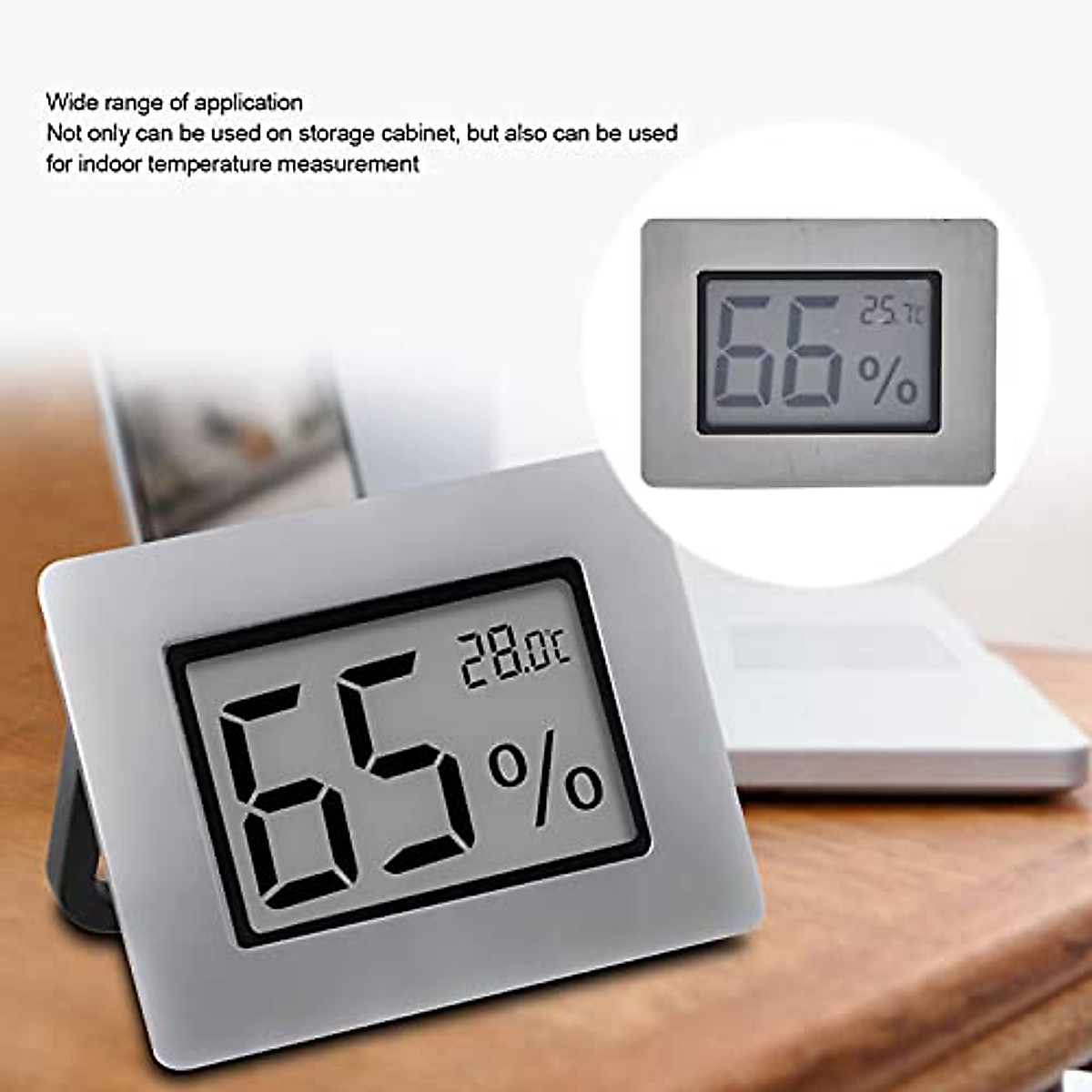 LCD Electronic Thermometer Hygrometer, Clear Display, Wide Application for Cigar Box, Storage Cabinet, Wardrobe, Embedded Design with Temperature and Humidity Measurement Accuracy