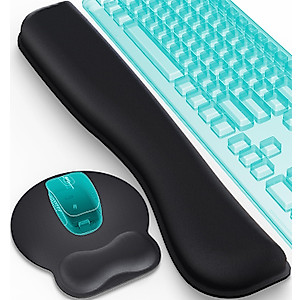 Everlasting Comfort Mouse Pad with Wrist Support - Includes Keyboard Wrist Rest - Ergonomic Memory Foam Desk Cushion for Carpal Tunnel - Computer, Laptop, Typing and Gaming Accessories