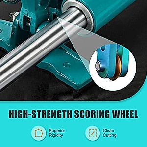 ZELCAN Manual Tile Cutter, Hard Alloy Wheel Cutter with Ergonomic Handle for Porcelain Ceramic Tiles, Laser Guided Precision, Adjustable Measurement Ruler, Anti-Skid Feet (48 inch)