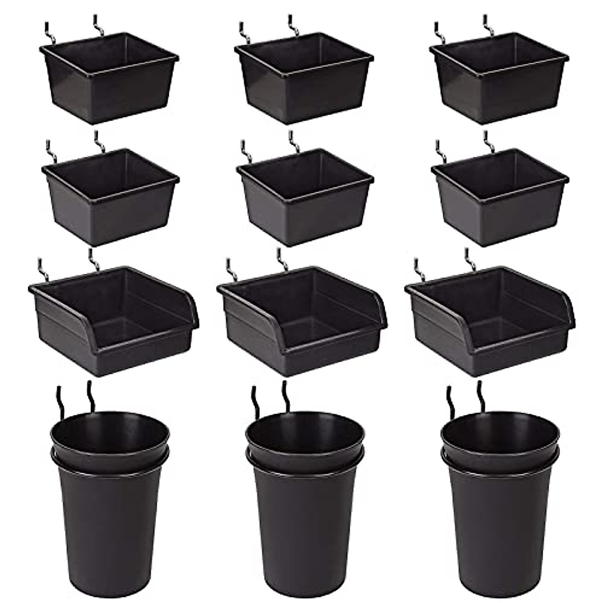Pegboard Bins and Hooks Organizer Kit for Garage & Workshop