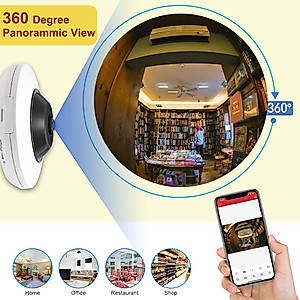 5MP FishEye Panoramic PoE IP Security Camera Indoor, OEM DS-2CD2955FWD-IS with 1.05mm Fixed Lens, 180° Wide Angle View, Audio & Alarm I/O, Support Micro SD Card, 26ft Night Vision, Smart IVS (DT955)