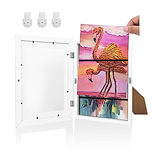 Fosdonge Hold 150 Pcs 8.5x11 Kids Artwork Frames Changeable Placing or Hanging, Front-Opening Kids Art Frame, Childrens Art Project Frames for 3D Picture, Crafts, Hanging Art (white)