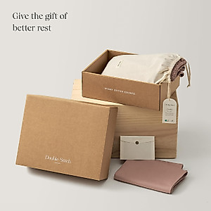 Double Stitch by Bedsure Cotton Tencel Duvet Cover Set and Sheet Set Bundle, Soft Luxury Bedding Set, Perfect for House Warming Gift, Dusty Mauve, King