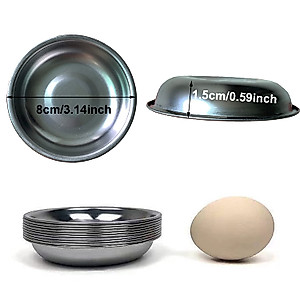 JZSMY 8 Pcs Stainless Steel Sauce Dishes, 3.15inch Round Seasoning Dishes Sushi Dipping Bowl Saucers Bowl Mini Appetizer Plates, Small Snack Cups Dipping Soy Sauce Dish/Bowls (8cm)