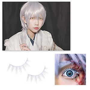 Kare & Kind White False Eyelashes - Lightweight and Natural Looking Fake Extensions - Ideal for Cosplays, Masquerades, Costume Parties, Photoshoots - Easy to Apply -2 Pairs