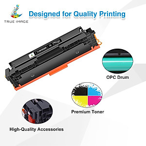 TRUE IMAGE Compatible Toner Cartridge Replacement for HP 414A W2020A 414X HP Color Pro MFP M479fdw M479fdn M454dw M454dn M454 M479 Printer Toner (Black Cyan Yellow Magenta,4-Pack)