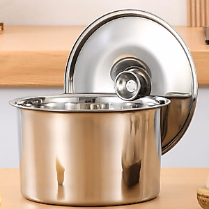 Milisten Stainless Steel Taste Cup Lid Skillet Wok 8 Inch Cup Cover Oil Pot Lid Frying Pan Lid Pan Cover Universal Pot Lid for Pots and Pans Filter with Cover