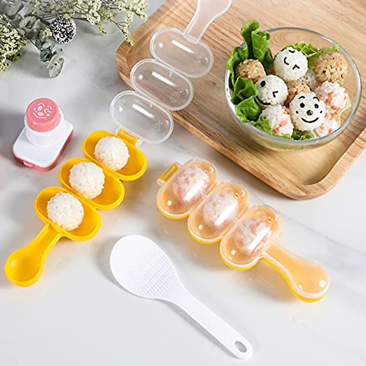 MXY Rice Ball Mould Shaker Sushi Roll Maker Kitchen Tools for Shake DIY Lunch with a Mini Rice Paddle (L-819)