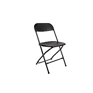 BTEXPERT Plastic Folding Steel Frame Commercial High Capacity Event Chair Lightweight Set for Office Wedding Party Picnic Kitchen Dining Church School Set of 2, Black