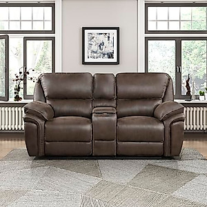 Lexicon Dorritt Wall-Hugger Power Double Reclining Loveseat, Brown