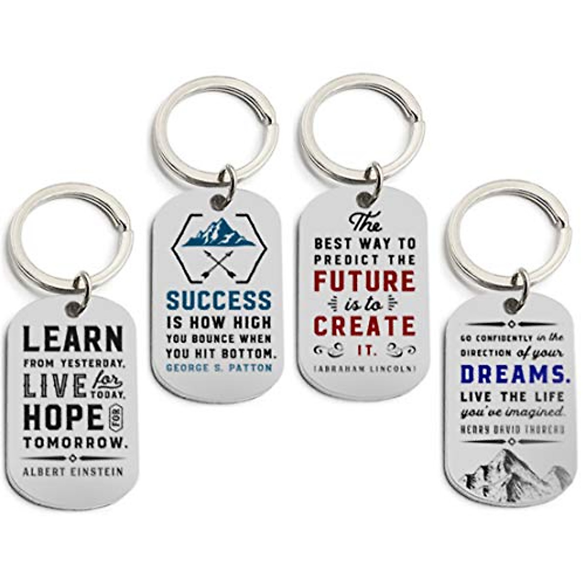 (12-Pack) Motivational Keychains with Inspirational Quotes - Wholesale Bulk Keychains for Corporate Office Gifts, Thank You Appreciation Gifts for Staff, Small Bulk Gifts for Coworkers and Employees