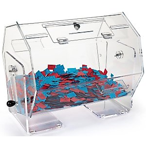 Clear Plexiglas Raffle Drum with Locking Hinged Door for Countertop Usage - Medium