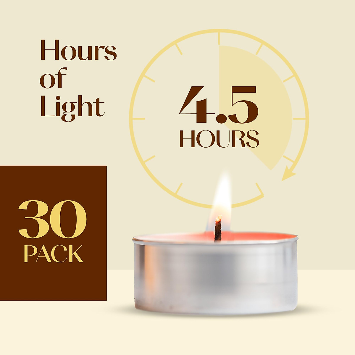 Orange Scented Tealight Candles - Pack of 30 Scented Tea Light Candles with Long Lasting Aromas - Apple Cinnamon Fragranced Orange Tealight Candles - 4 Hour Burn Time