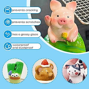 50ml Air Dry Clay Varnish，Air Dry Clay Sealant for Airdry Clay，Air Dry Clay Glaze Can Not Only Used to Prevent Clay Cracking, Scratches, and Wear,It Can Also Having a Glossy Glaze Effect (Gloss)