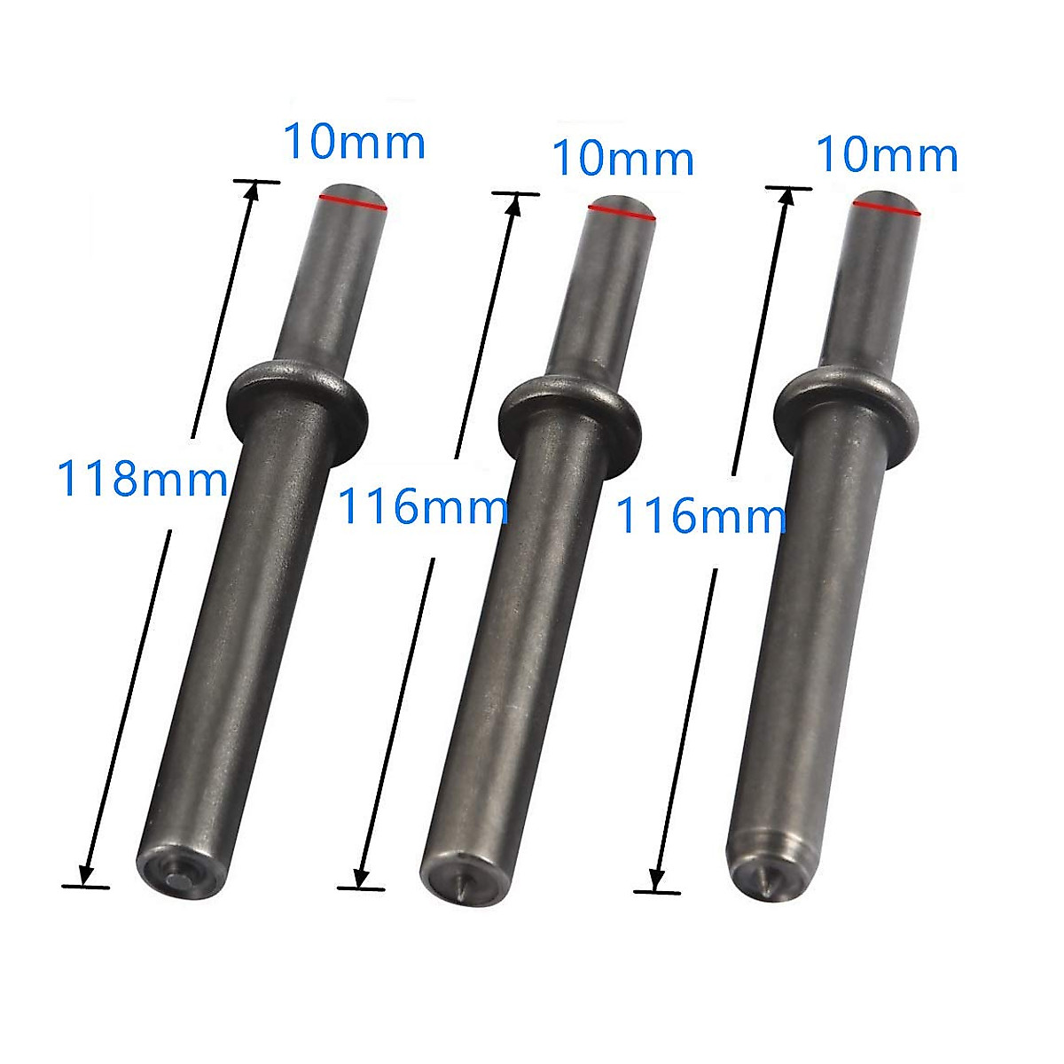 Titoe 7 Pcs Heavey Duty Smoothing Pneumatic Air Rivet Hammer Chisel Bits Tools Kit with Spring