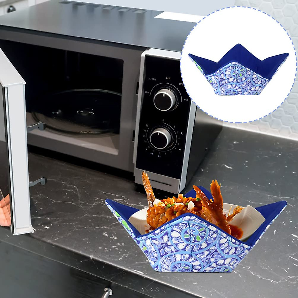 Hemoton Microwave Bowl Holder Microwave Plate Huggers Microwave Bowl Cozy Microwave Safe Bowl Huggers Hot Bowl Holders for Soup Pasta Noodles Rice Bowl