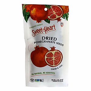 1 oz. SweetHeart Dried Pomegranate Seeds | All Natural, No Sugar Added | 100% Fruit | Non-GMO | Vegan | No Refrigeration Needed