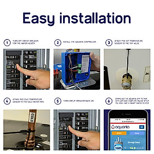 Aquanta Digital Water Heater Timer - Wifi Smart Water Heater Controller/Control - Smart Hot Water Heater Alternative - Programmable, Works with Gas Hot Water Heaters (ONLY) - Leak Sensor Included