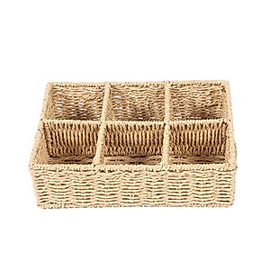 YRJJ, Toilet Paper Basket for Tank Topper,Woven Storage Box Cube Basket Bin Container, Shelf Cabinet(1pc) (12.20InInL x 8.26InInW x 3.93InInH03M)