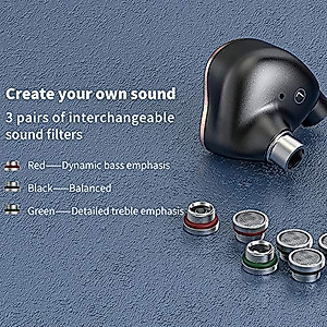 FiiO FH7 Headphones Wired Earphones Earbuds in-Ear High Resolution Deep Bass 1DD+4BAs Hybrid IEMs with DIY Sound Filters for Smartphones/PC/Laptop/Tablet (Black)