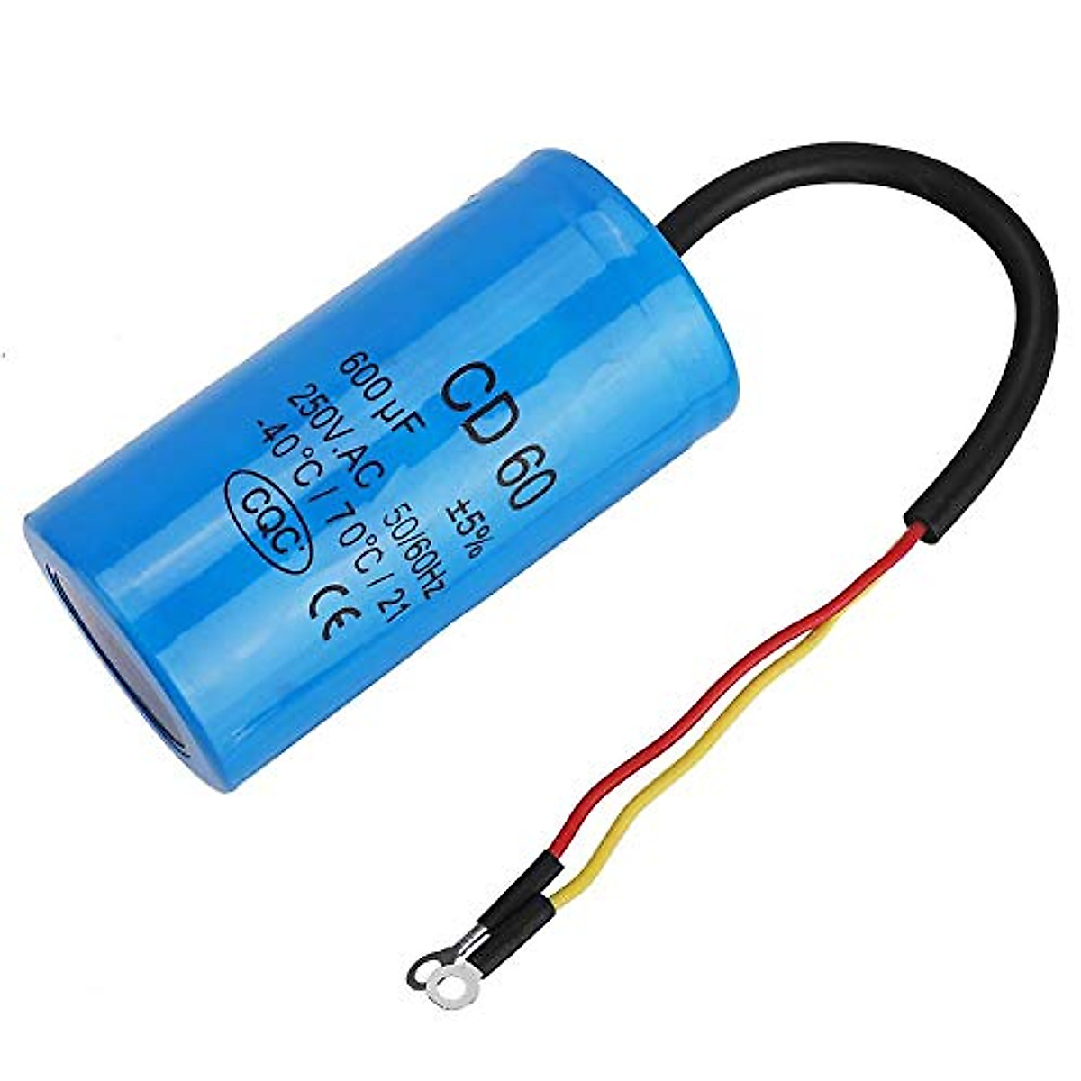 250V AC 600uF 50/60Hz CD60 Run Capacitor with Wire Lead for Motor Air Compressor