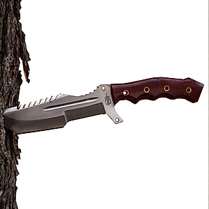 BucknBear Custom Handmade 440C Stainless Steel Tanto Tracker Fixed Blade Hunting Knife (Red G10))