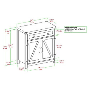 Farmhouse Double Barn Door Accent Cabinet with 1 Drawer - Rustic Oak