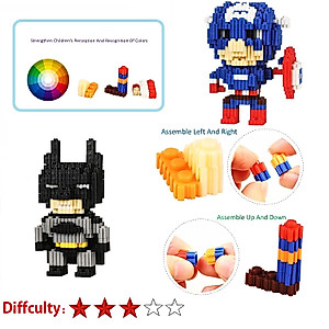 FAIRZOO Superheroes Smart Bricks 2 Boxes – Cap America and Bat Man – Two Gift Boxes in one Package – Totally 1260 Pieces Building Blocks, 3D Puzzle