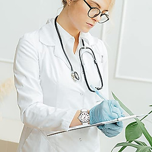 CNYXCN Nurse Watch for Medical Students,Doctors,Women Men with Second Hand and 24 Hour,Easy to Read Dial,Silicone Band,Water Resistant (White+White)