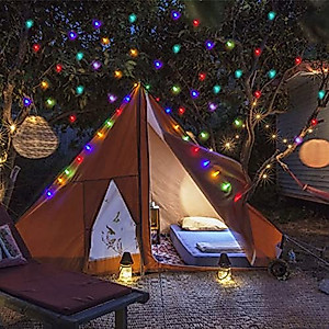 Globe String Lights Indoor Outdoor, 8 Modes Colorful Remote, USB String Lights forBedroom,Classroom,Outdoor String Lights for Patio,Garden,Party,Wedding, (6 Colorful Bulbs) (33FT USB)