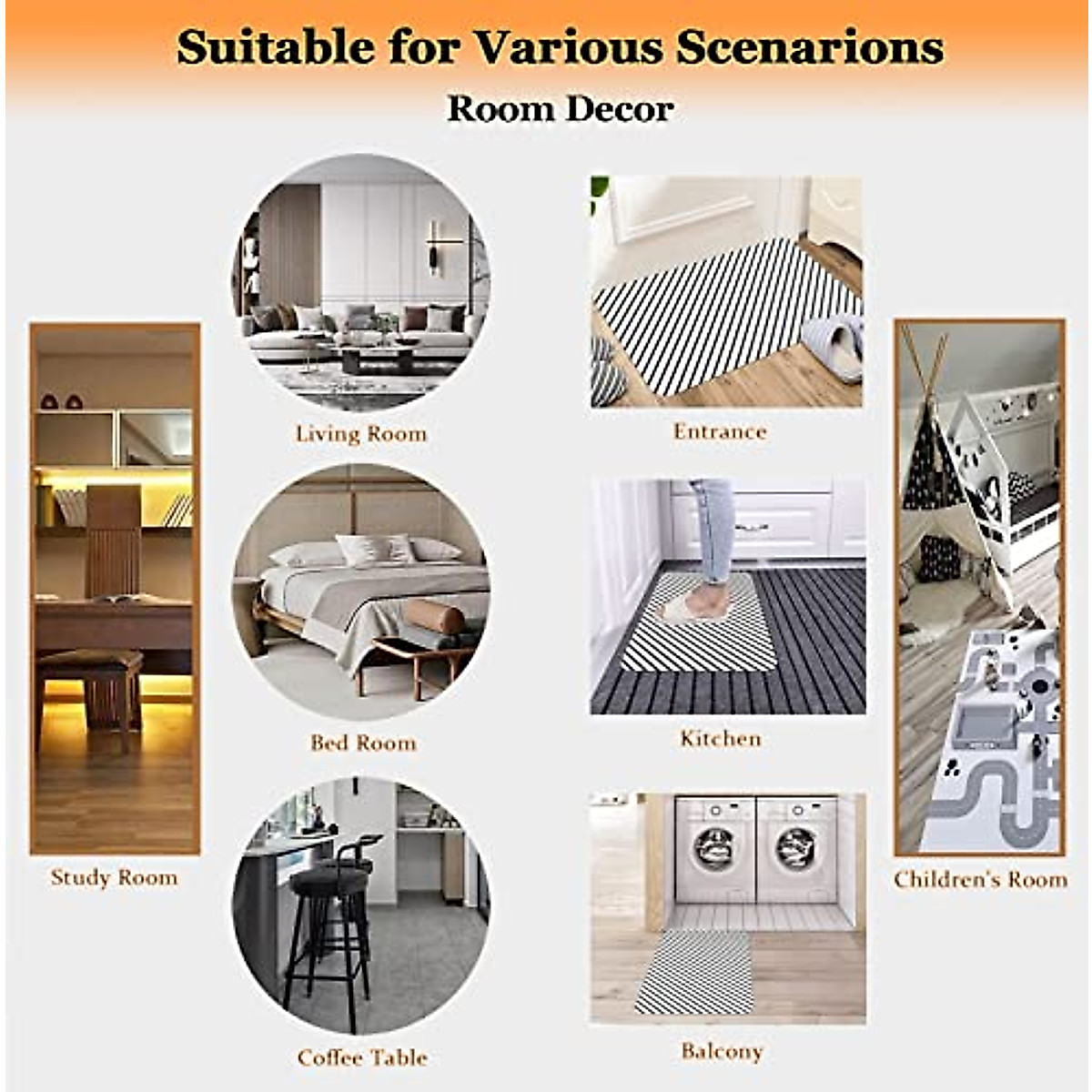 Black White Zebra Striped Large Area Rugs, Modern Art Runner Rugs, Non-Slip Floor Throw Mat, Rectangle Carpet for Living Room, Bedroom, Hallway Front Entrance, Kitchen, Dining, 3' x 5'