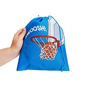 BLUE PANDA Basketball Party Favor Drawstring Gift Bags (12 x 10 in, 12 Pack)