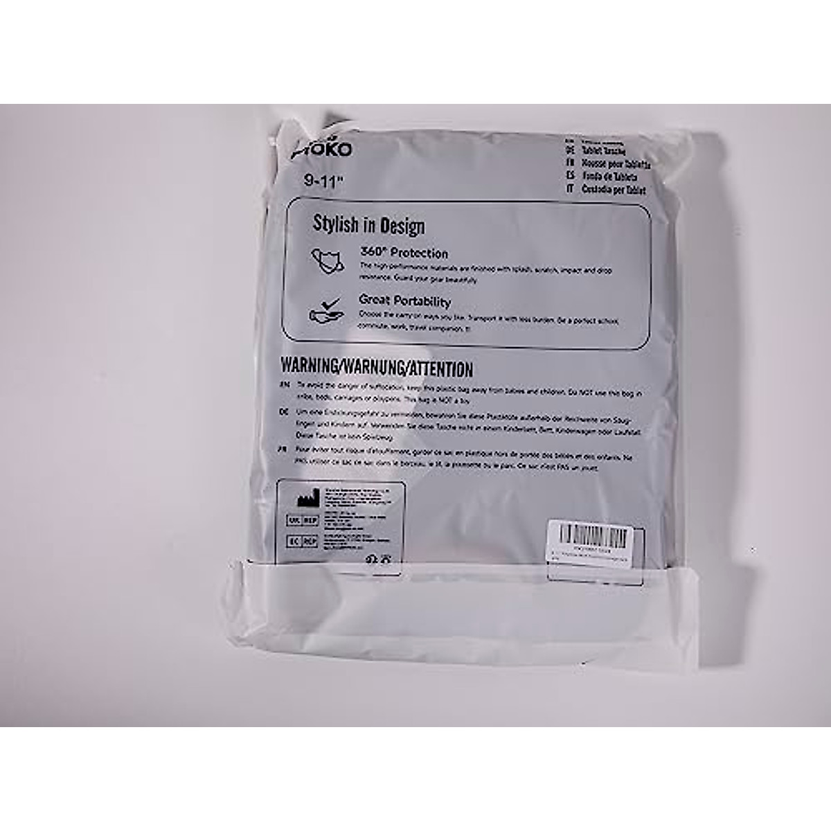 MoKo 9-11 Inch Tablet Sleeve Bag Handle Carrying Case with Shoulder Strap Fits New 11-inch iPad Pro M4/iPad Air M2, iPad 10th 10.9, iPad 9/8/7th 10.2, iPad Air 5/4th 10.9, Tab S8/S9 11, Black & Gray