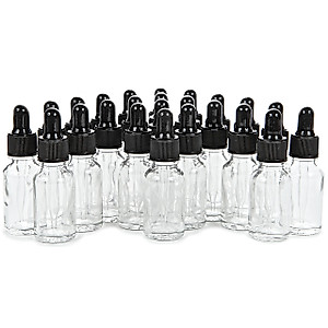 Vivaplex, 24, Clear, 15 ml (1/2 oz) Glass Bottles, with Glass Eye Droppers