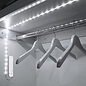 Motion Sensor Strip Light LED Counter Night Lights, Battery Operated LED Strip Light for Wardrobe, Stair, Pantry, Under Cabinet, Cupboard, Bed, Locker